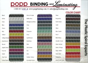 Coil Selection and Color Guide | Popp Binding & Laminating