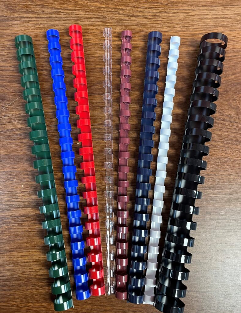 Comb Binding: 19 ring Plastic (100 Count) | Popp Binding & Laminating